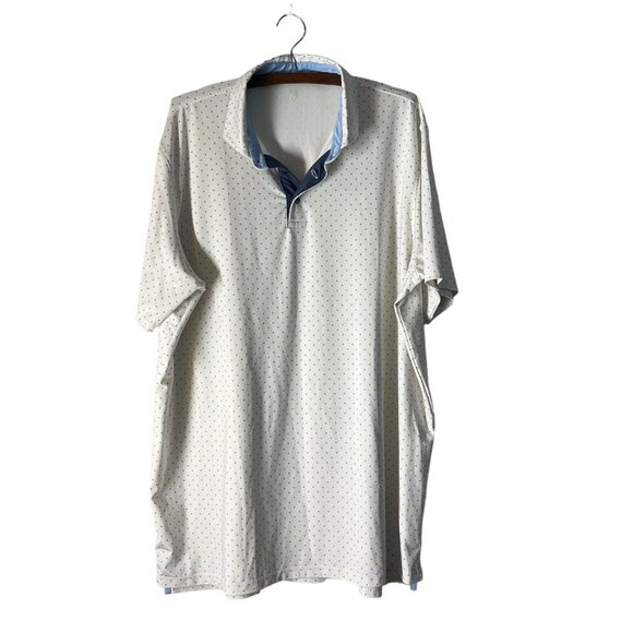 Greyson | Shirts | Greyson White Blue Logo Polka Dot Short Sleeve Golf ...